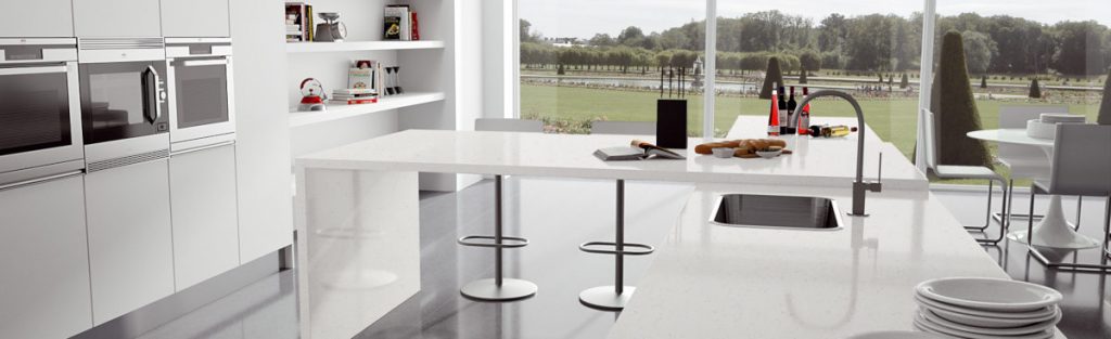 Compac Moon Quartz Worktops - Bluestone