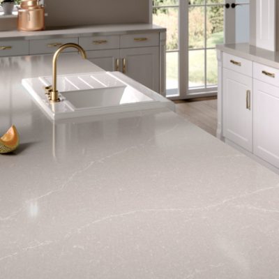 Silestone Desert Silver Quartz Worktops - Bluestone