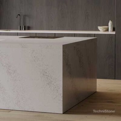 Technistone Pearl Alba Quartz Worktops - Bluestone