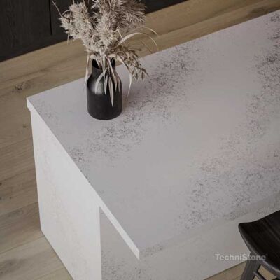 Technistone Pearl Alba Quartz Worktops - Bluestone
