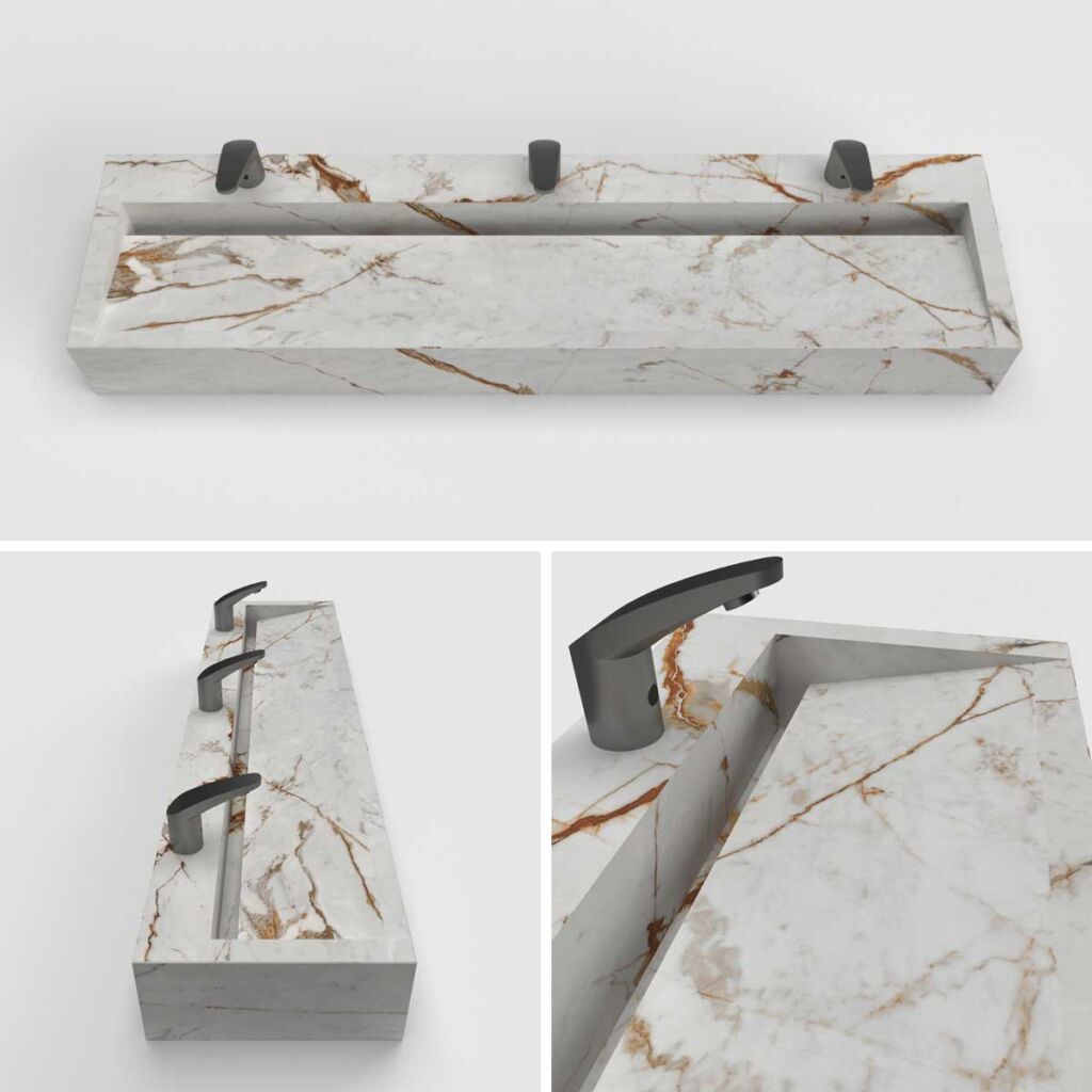 Delta Wash Trough Porcelain - Bluestone