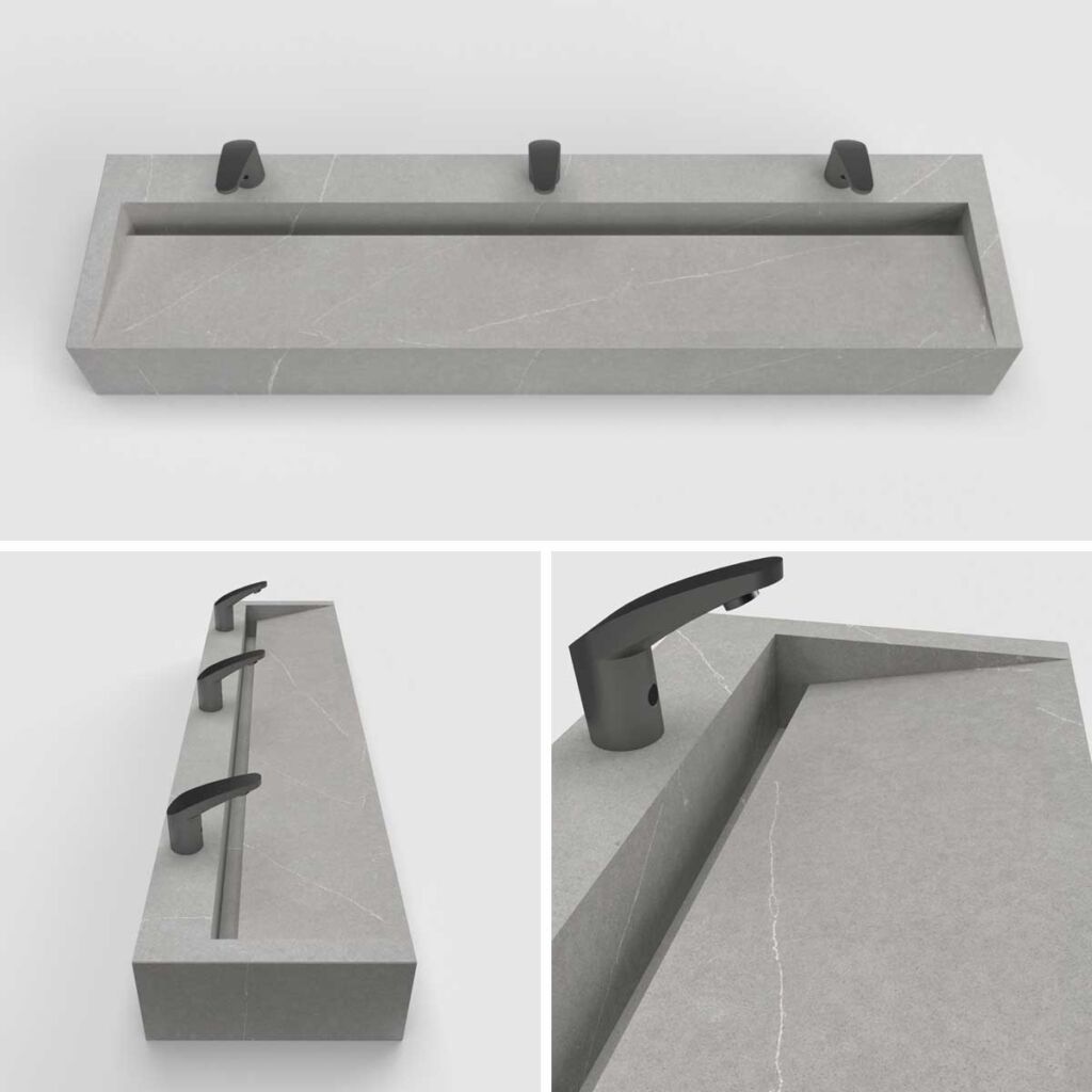 Delta Wash Trough Quartz - Bluestone