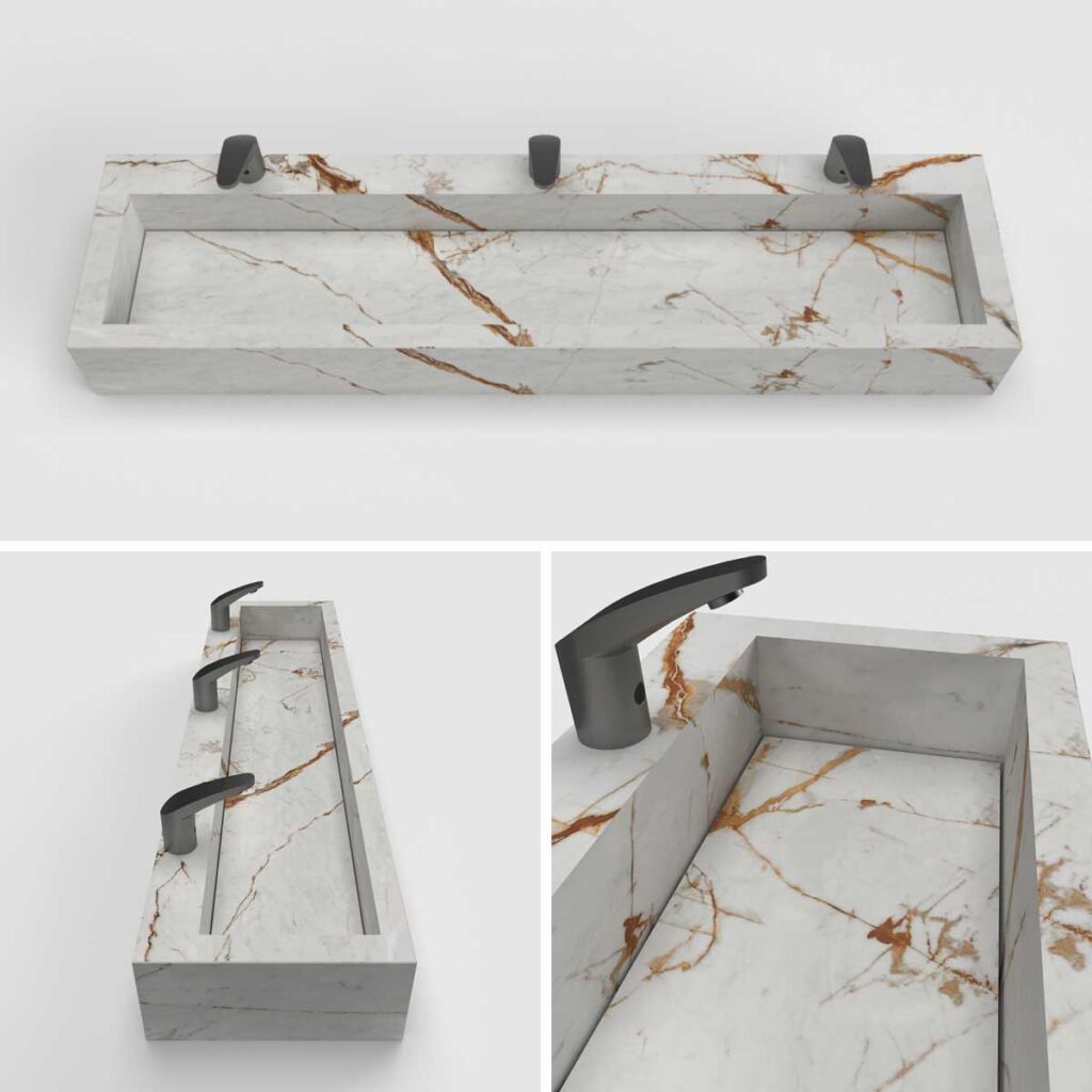 Fontaine Wash Trough Porcelain - Bluestone