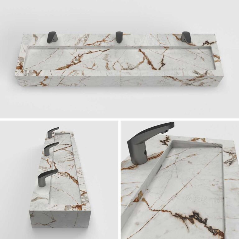 Petra Wash Trough Porcelain - Bluestone