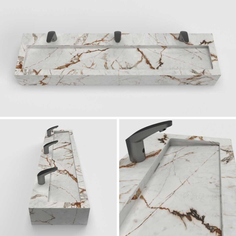 Petra Wash Trough Porcelain - Bluestone