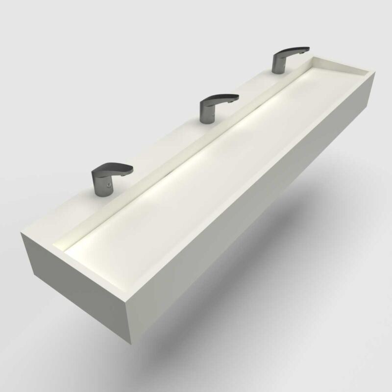 Floe Wash Trough Solid Surface - Bluestone