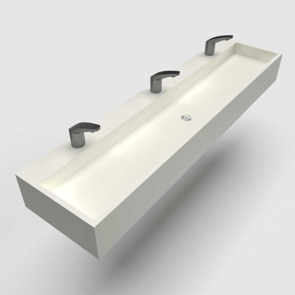 Font Wash Trough Solid Surface - Bluestone