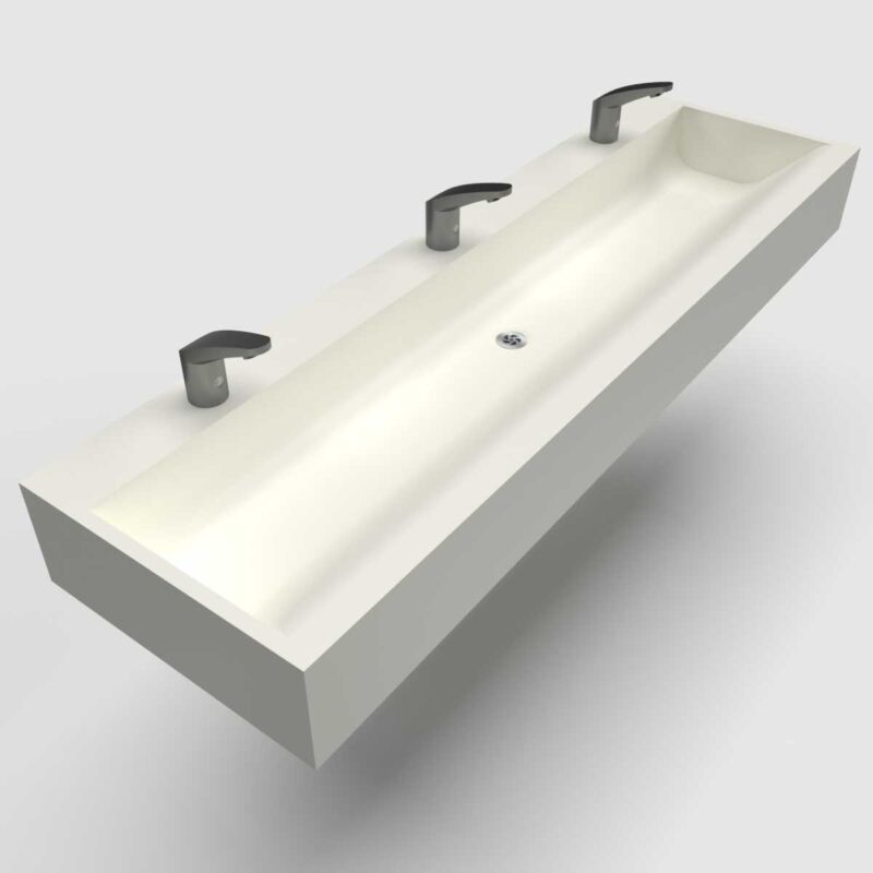 Tide Wash Trough Solid Surface - Bluestone